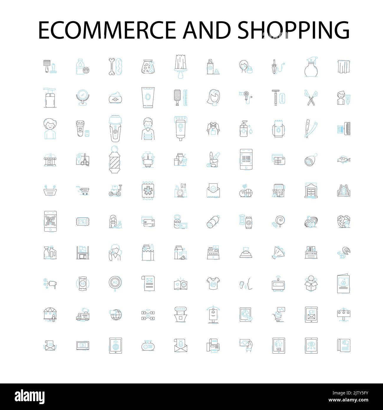 ecommerce and shopping icons, signs, outline symbols, concept linear illustration line ...