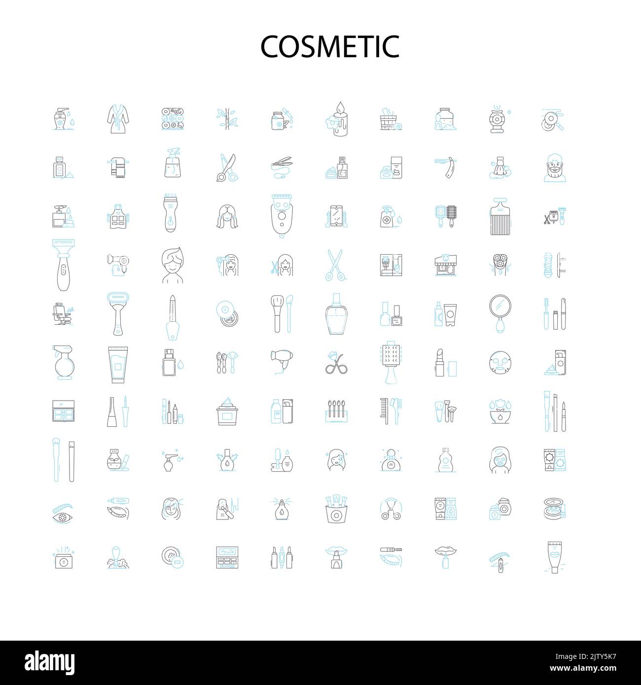 cosmetic icons, signs, outline symbols, concept linear illustration ...