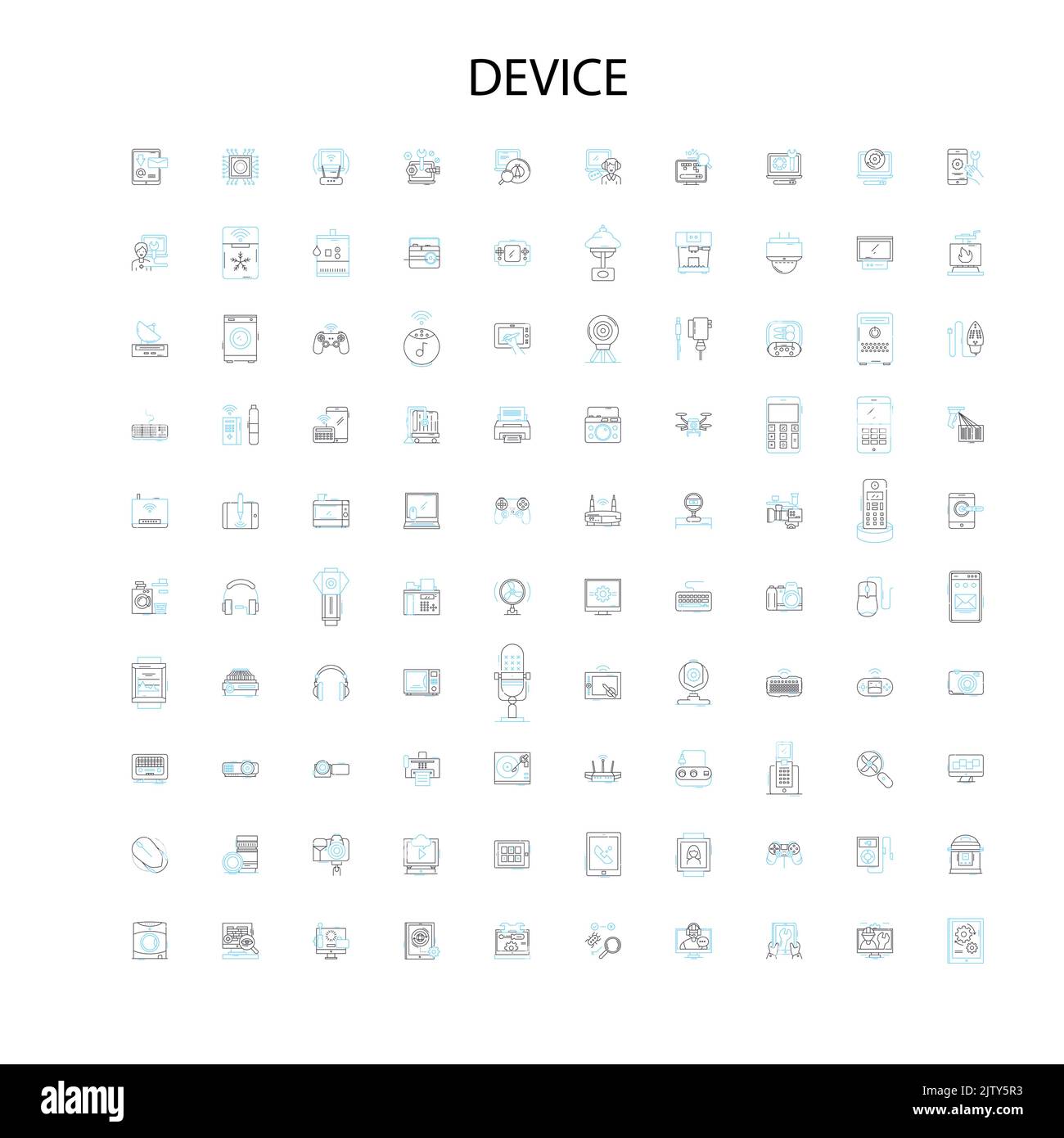 Device Icons Signs Outline Symbols Concept Linear Illustration Line