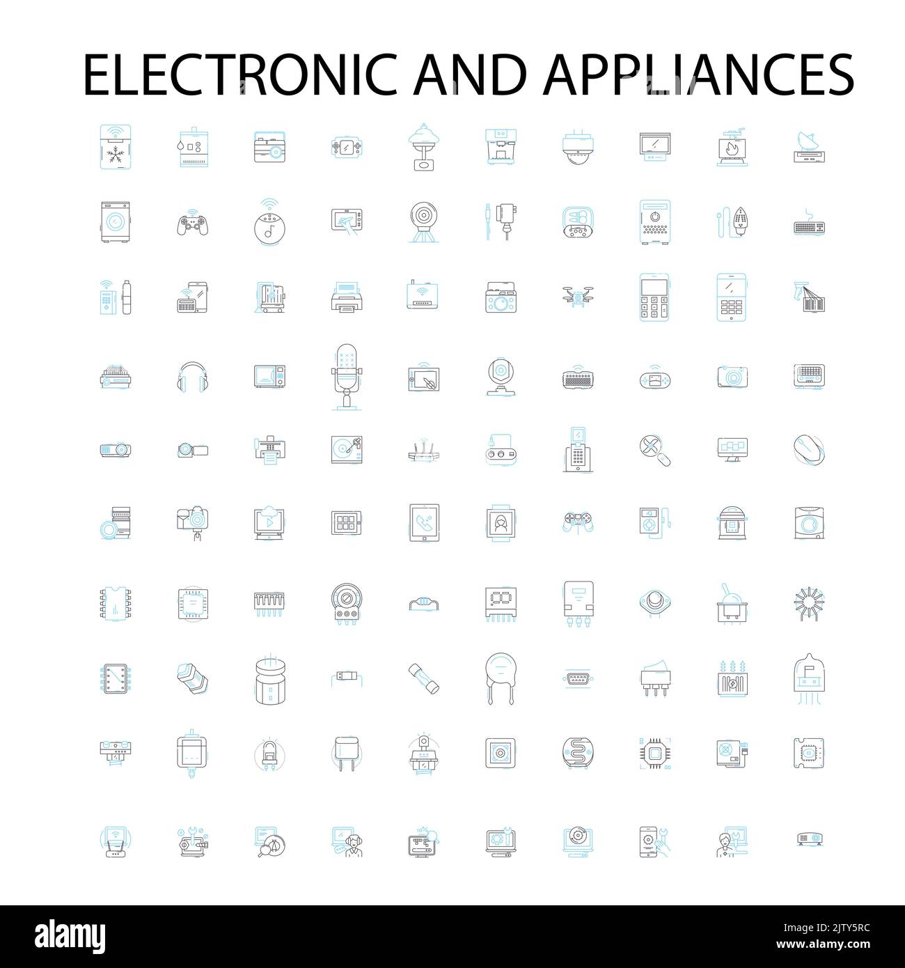 electronic and appliances icons, signs, outline symbols, concept linear ...