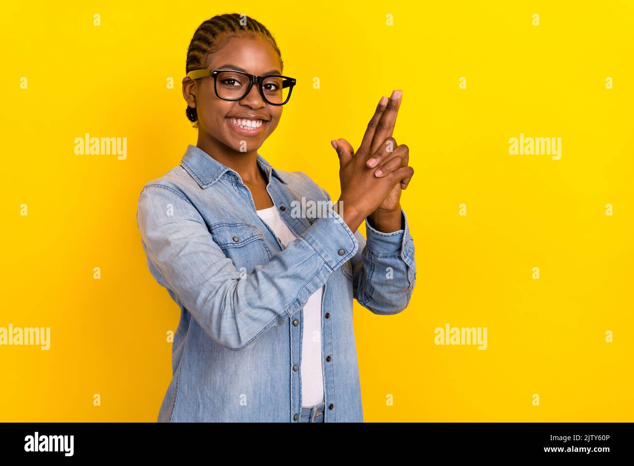 Photo of confident security guard lady ready protection make handgun ...