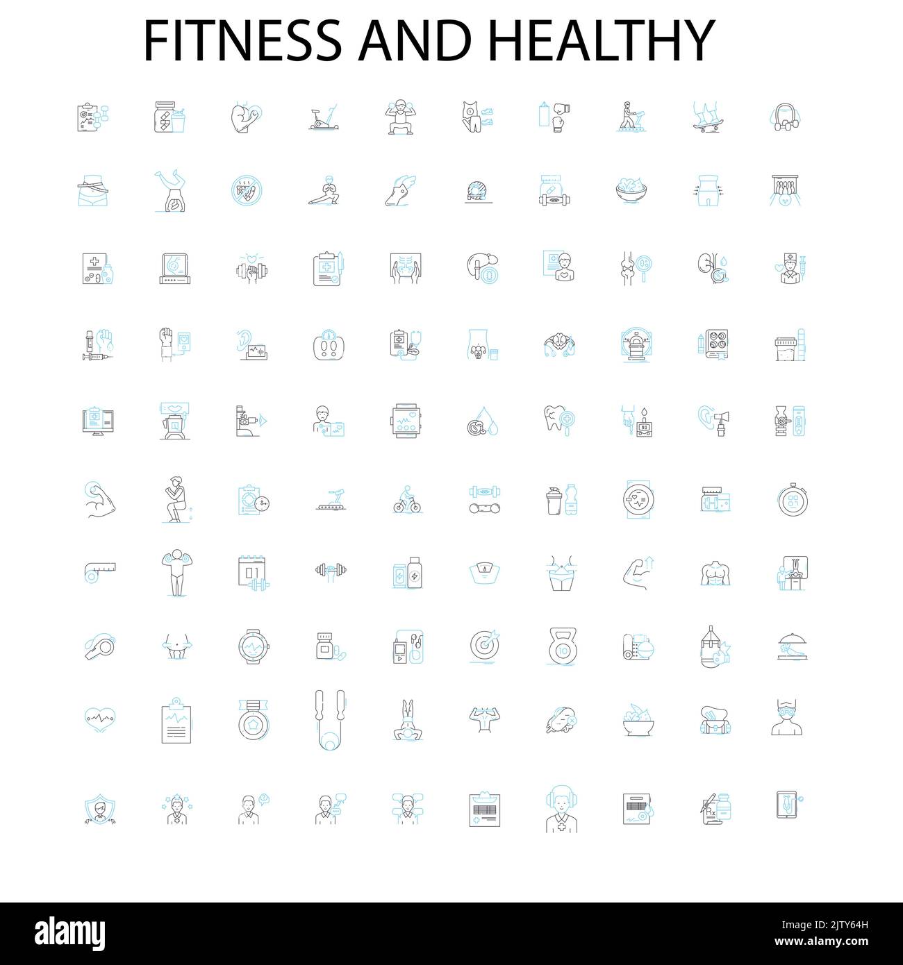fitness and healthy icons, signs, outline symbols, concept linear ...