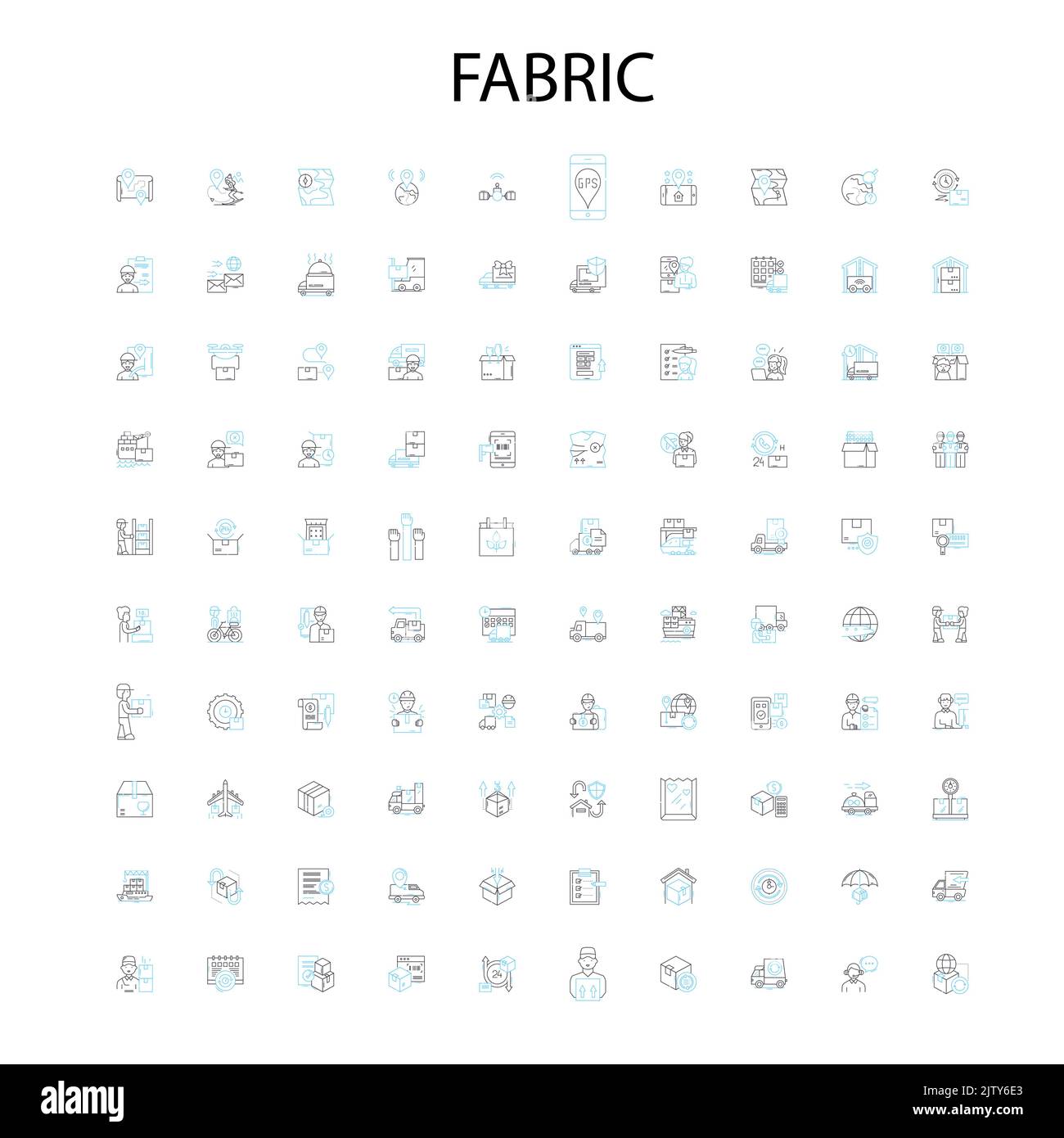 Fabric Icons Signs Outline Symbols Concept Linear Illustration Line