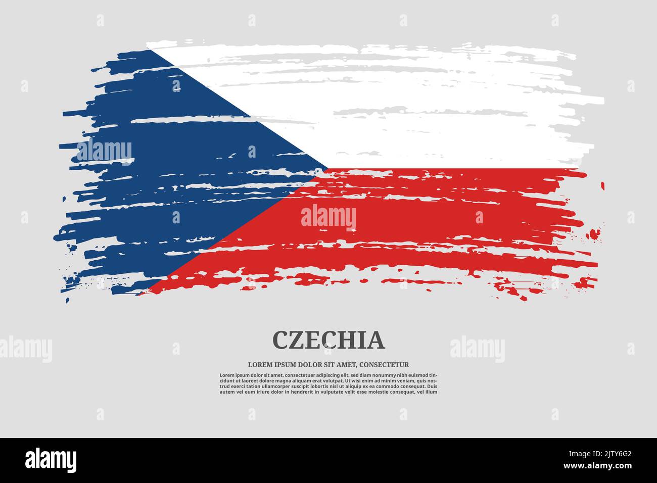 Czech flag with brush stroke effect and information text poster, vector ...