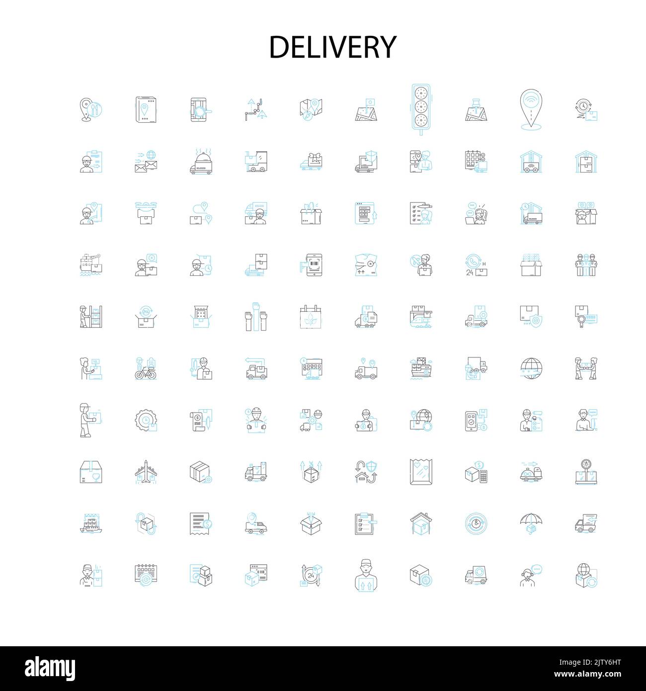 delivery concept icons, signs, outline symbols, concept linear ...