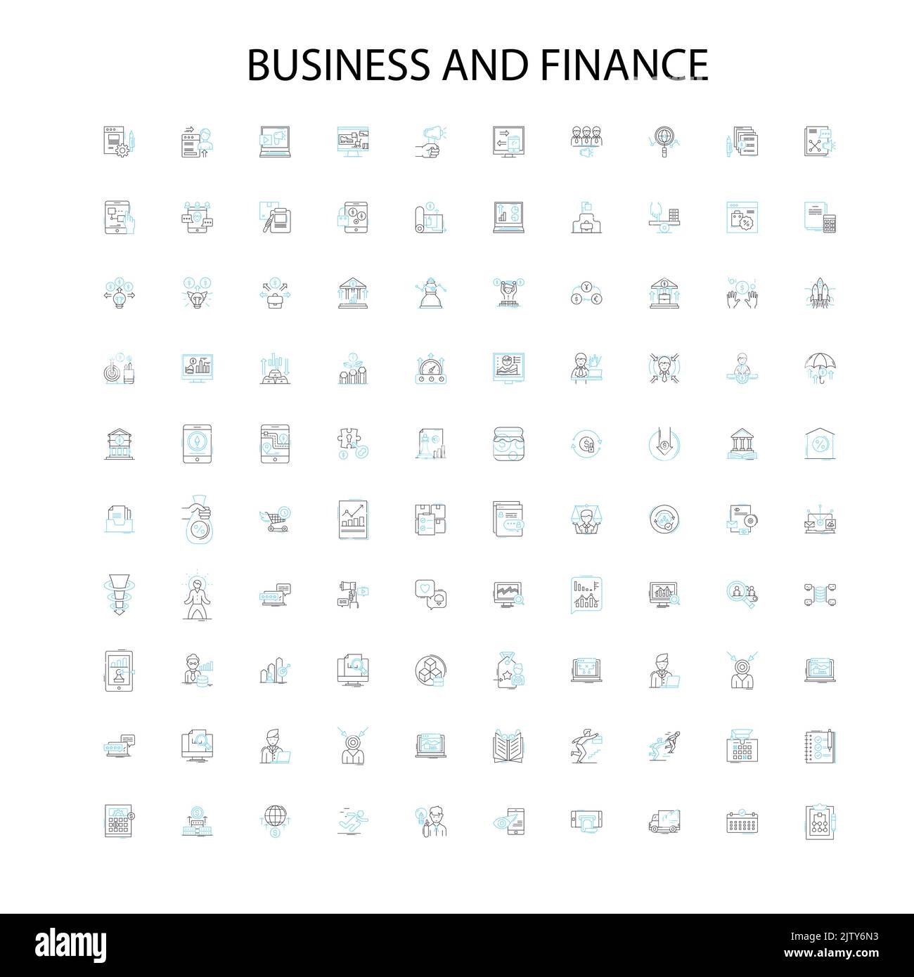 business and finance icons, signs, outline symbols, concept linear ...