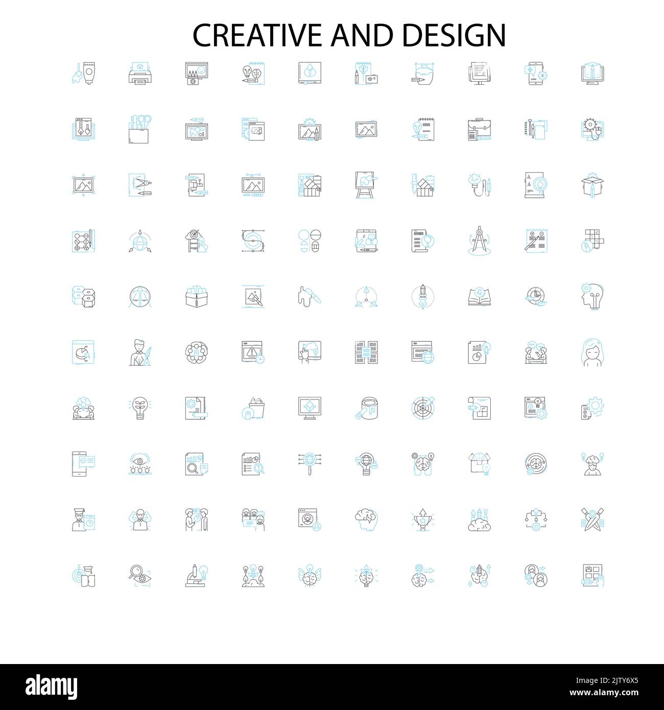 creative and design icons, signs, outline symbols, concept linear ...