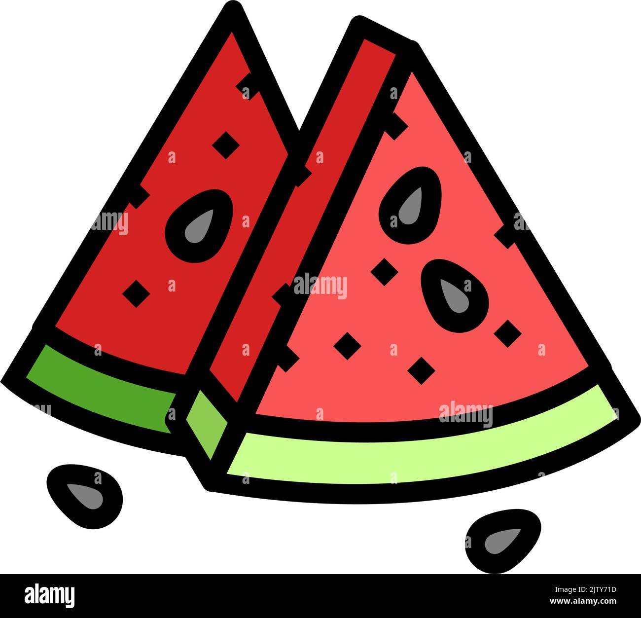 summer juicy green red watermelon color icon vector illustration Stock ...