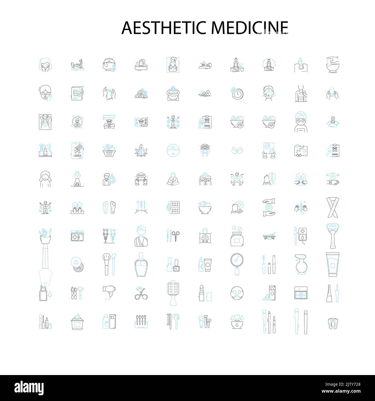 aesthetic medicine icons, signs, outline symbols, concept linear ...