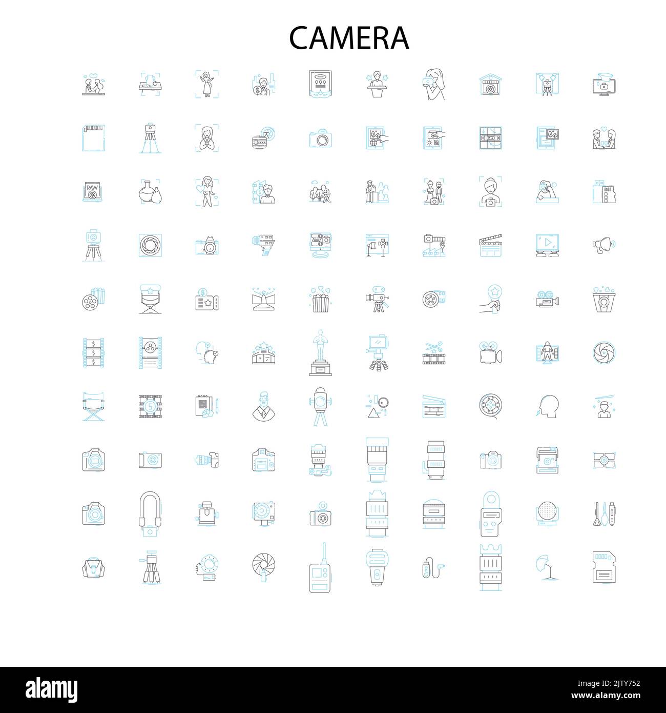 Camera Icons Signs Outline Symbols Concept Linear Illustration Line