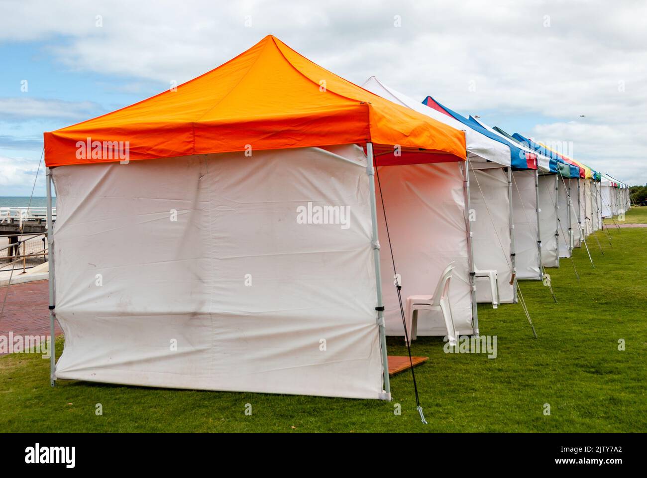 Marquees at the Beach Stock Photo - Alamy