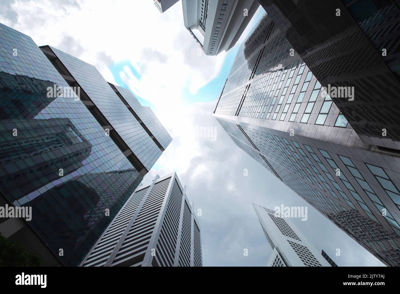 View of modern business skyscrapers glass and sky view landscape of ...