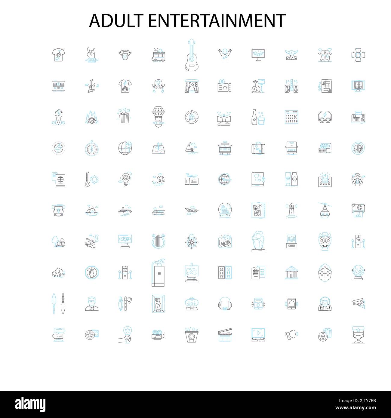 adult entertainment icons, signs, outline symbols, concept linear ...