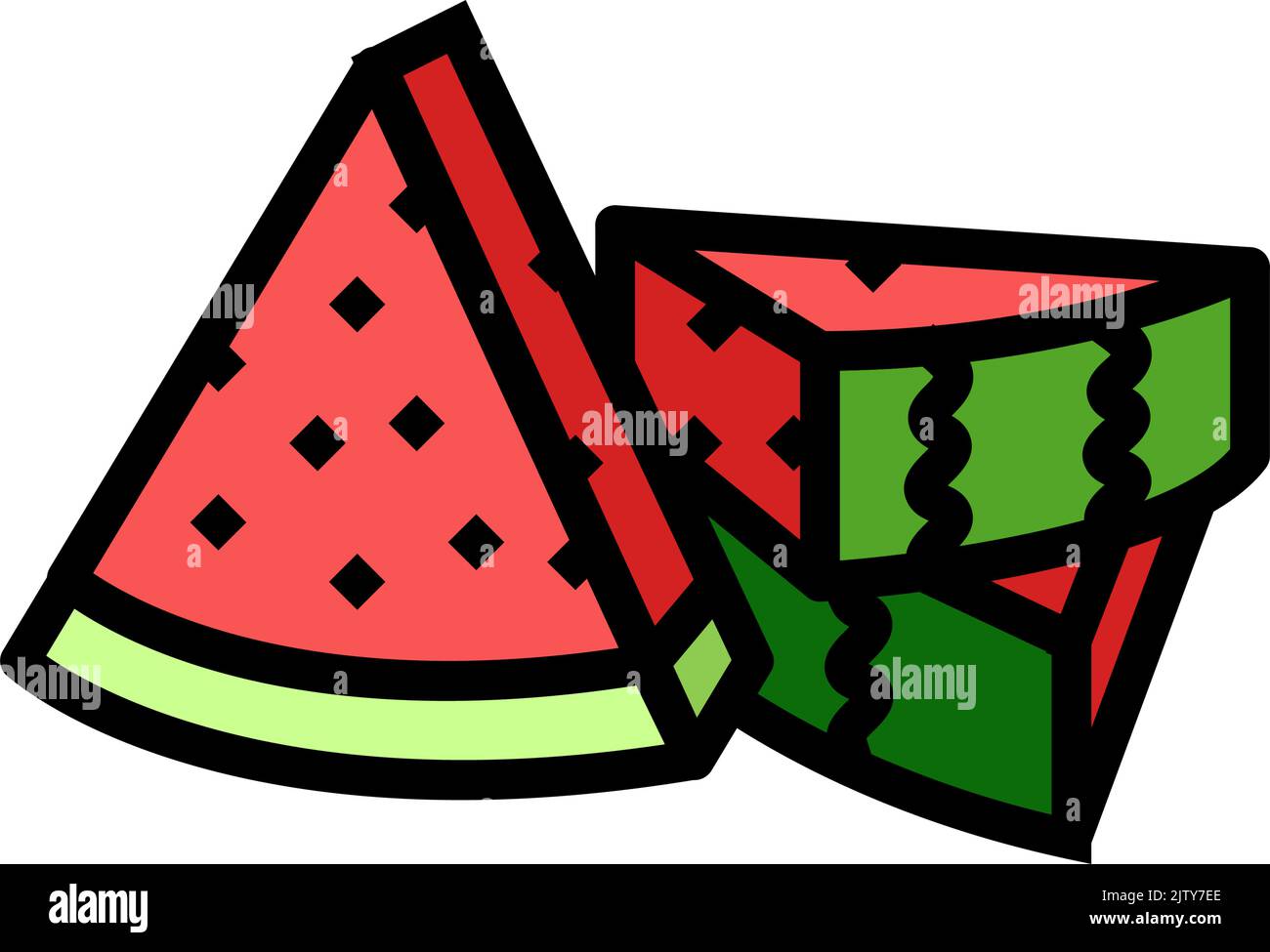 ripe fruit watermelon color icon vector illustration Stock Vector Image ...