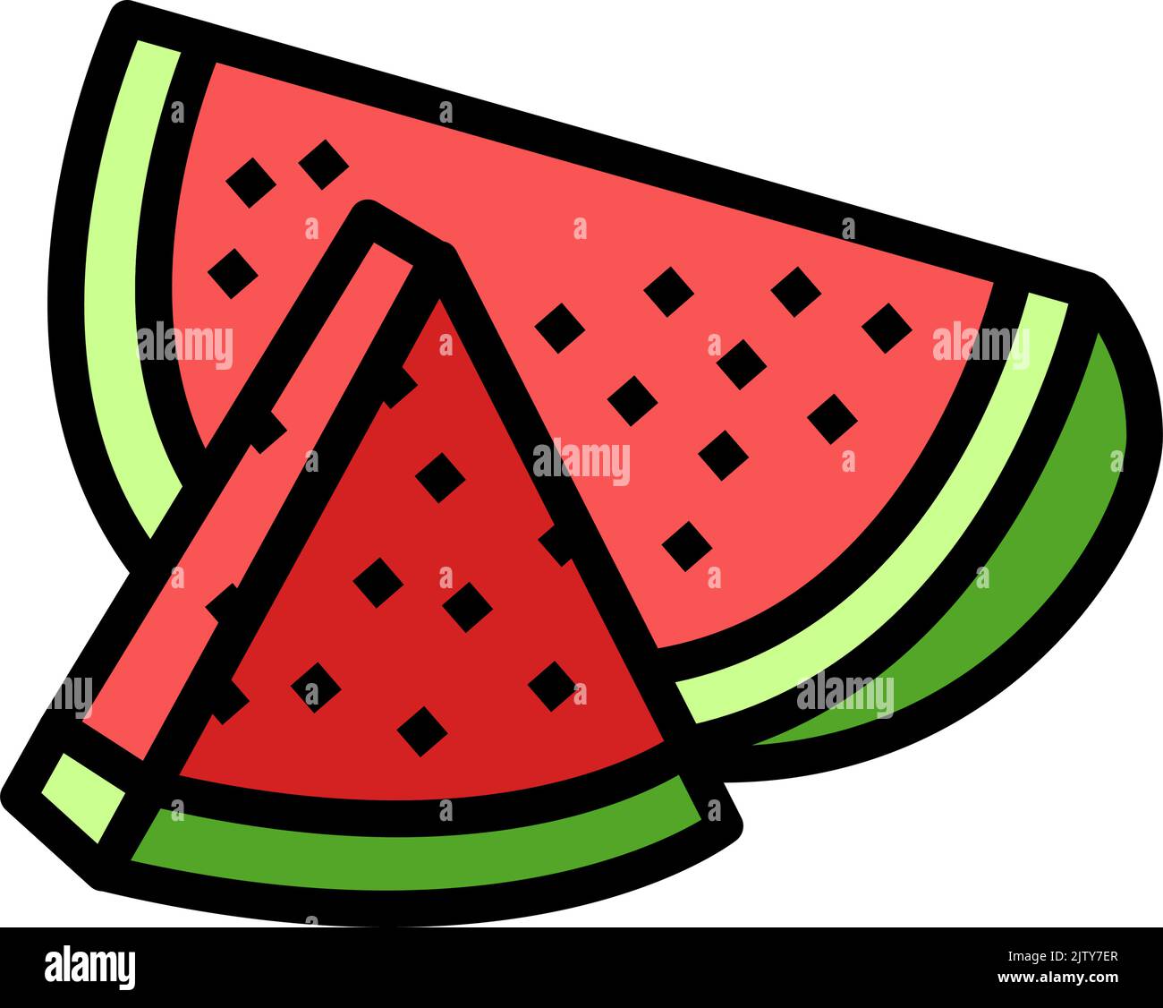 juicy red watermelon color icon vector illustration Stock Vector Image ...