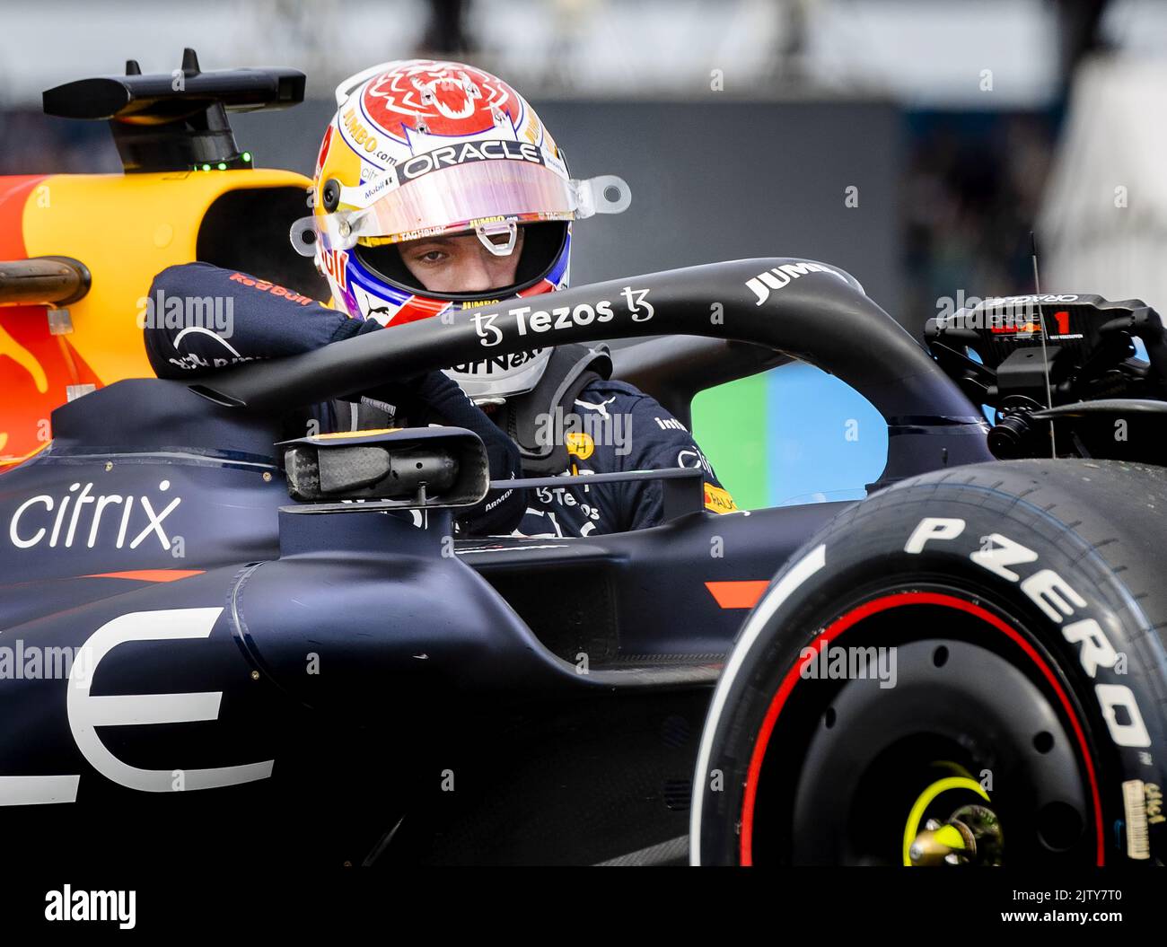 Zandvoort, Netherlands. 02nd Sep, 2022. ZANDVOORT - Max Verstappen (1) driving the Oracle Red ...