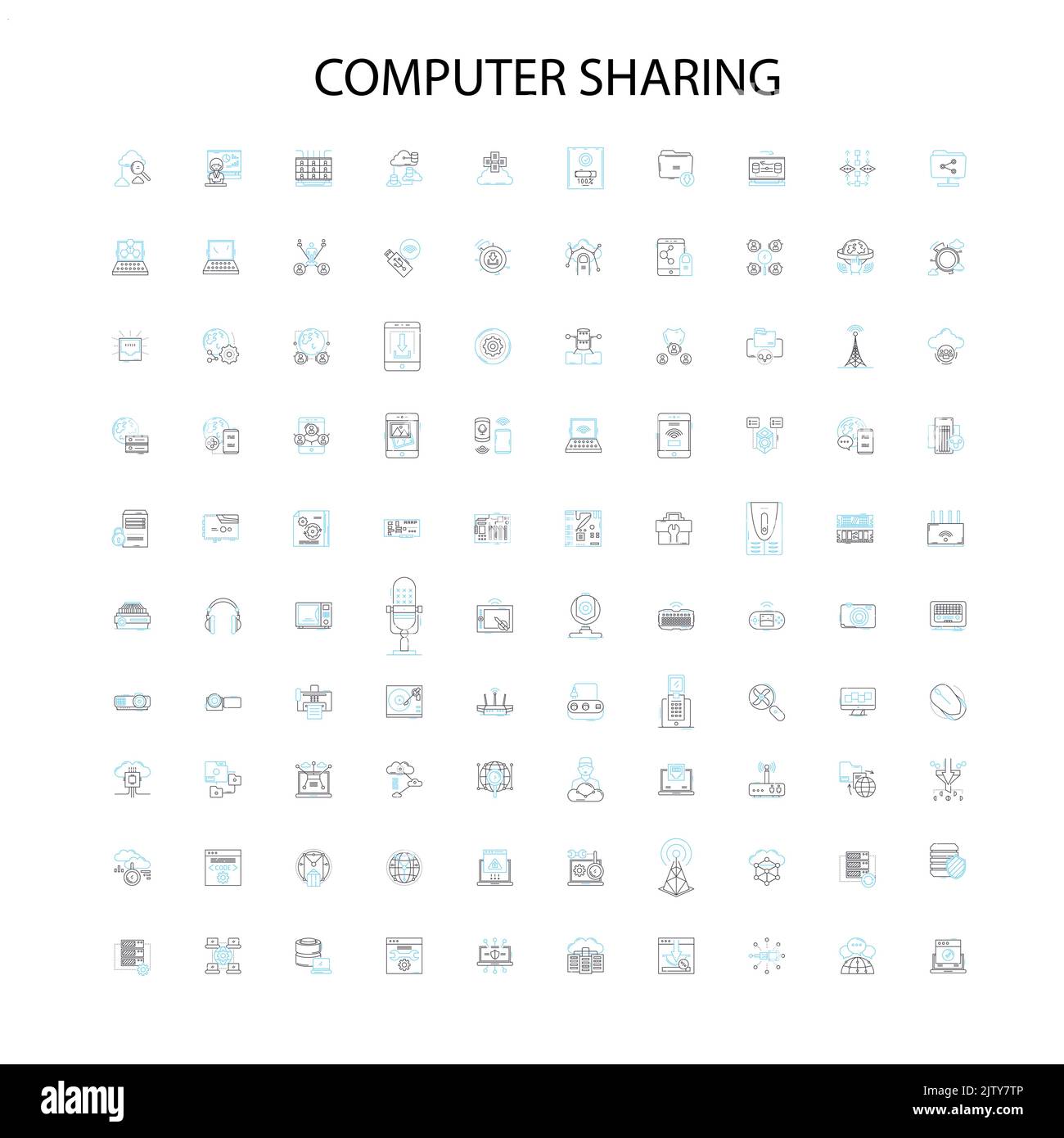 computer sharing icons, signs, outline symbols, concept linear ... computer sharing icons, signs, outline symbols, concept linear ...