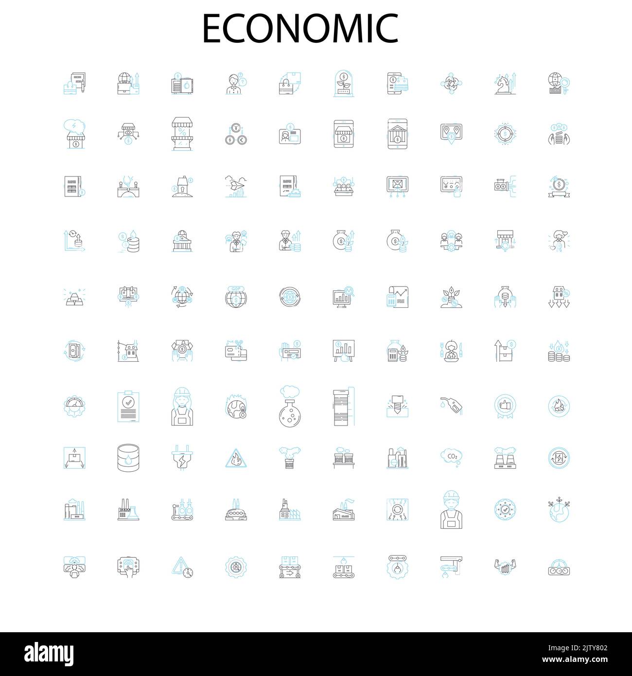 economic icons, signs, outline symbols, concept linear illustration line collection Stock Vector ...