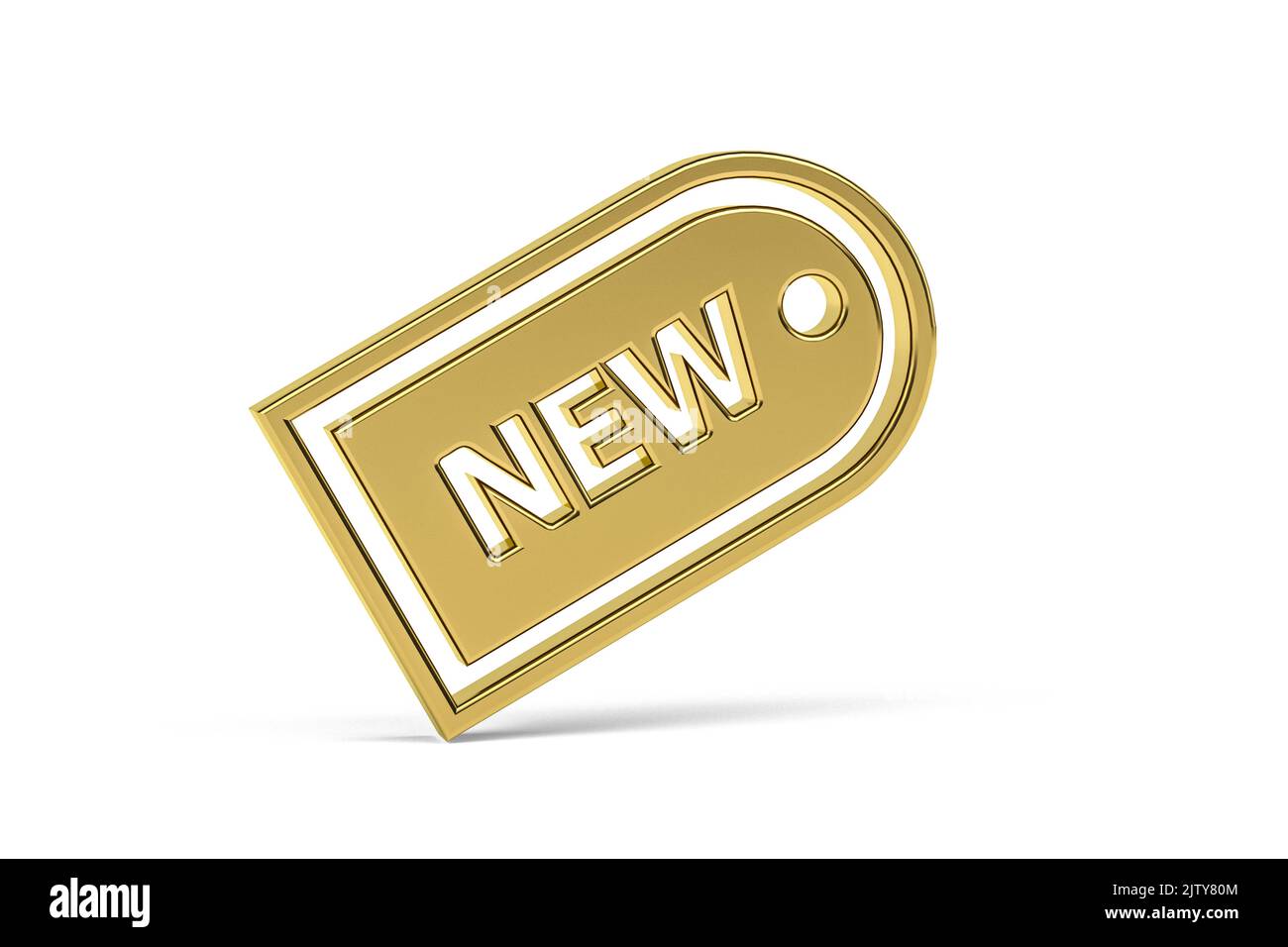 Golden 3d new icon isolated on white background - 3d render Stock Photo ...