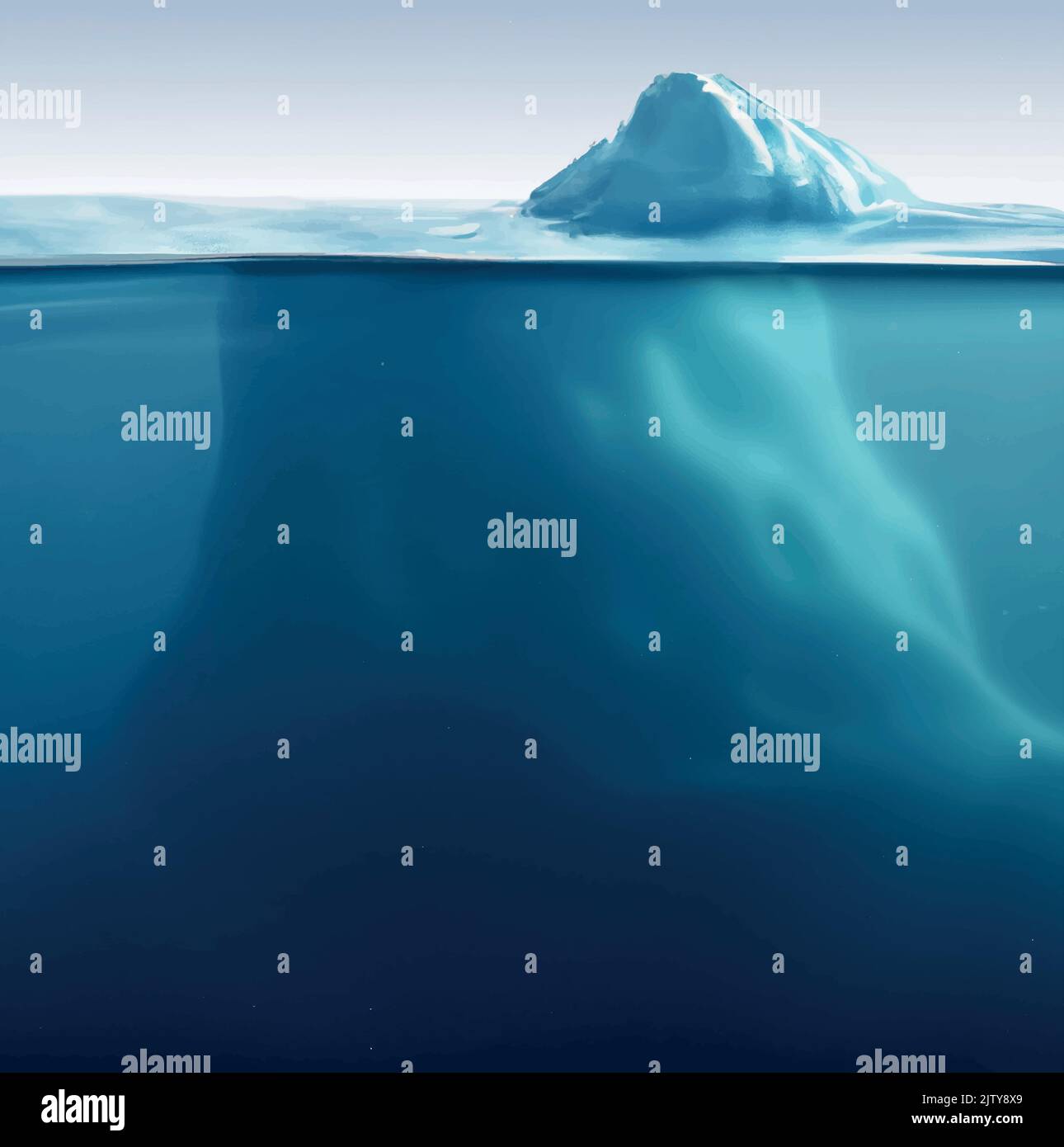The visible and invisible in the water parts of the iceberg Stock ...