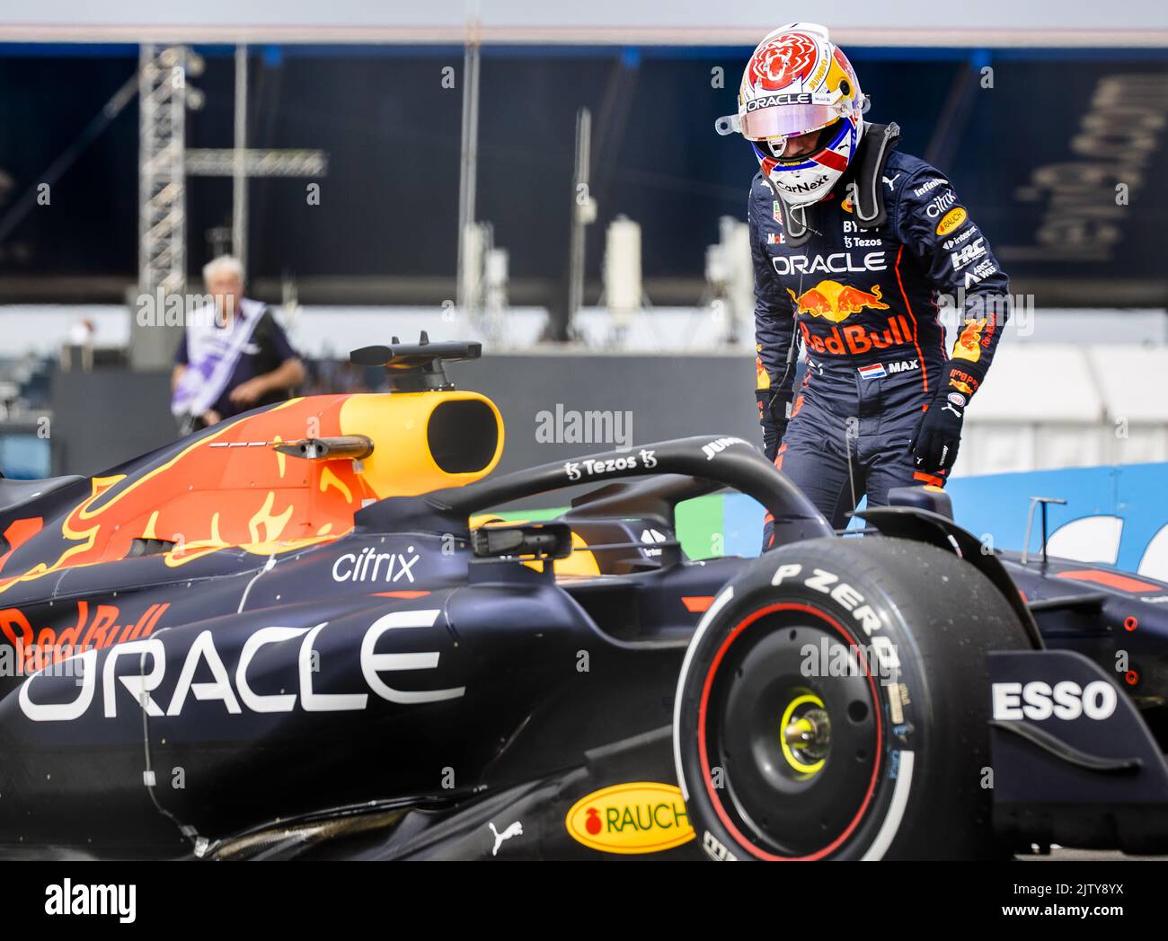 Zandvoort, Netherlands. 02nd Sep, 2022. ZANDVOORT - Max Verstappen (1) driving the Oracle Red ...