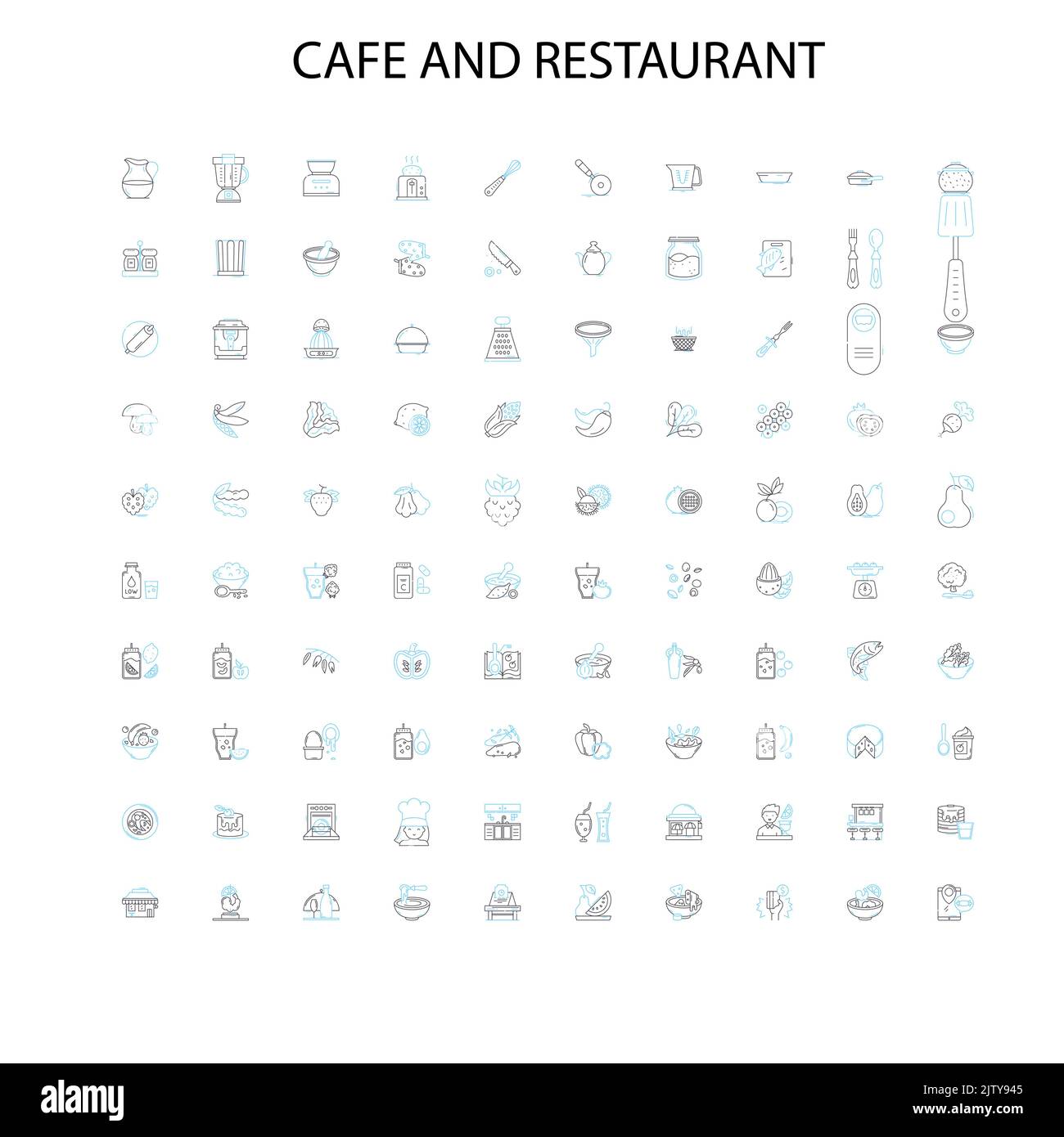 cafe and restaurant concept icons, signs, outline symbols, concept ...