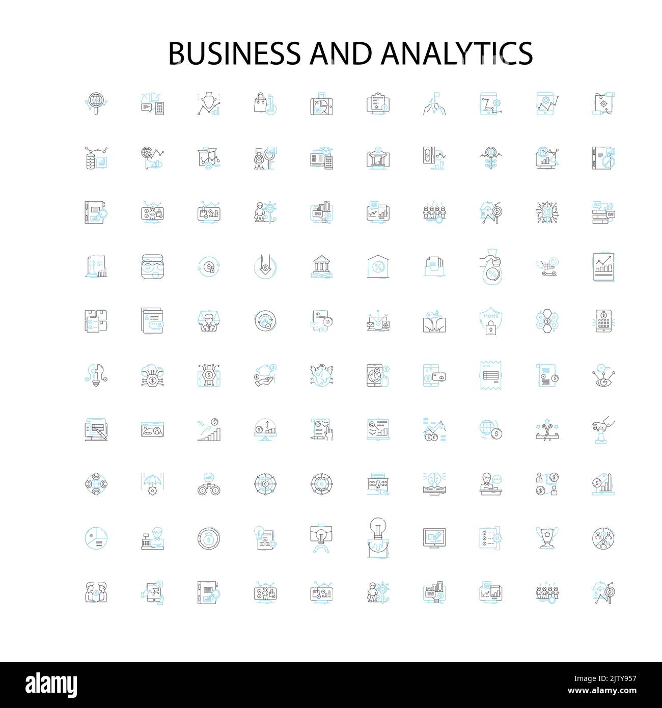 Business And Analytics Icons Signs Outline Symbols Concept Linear