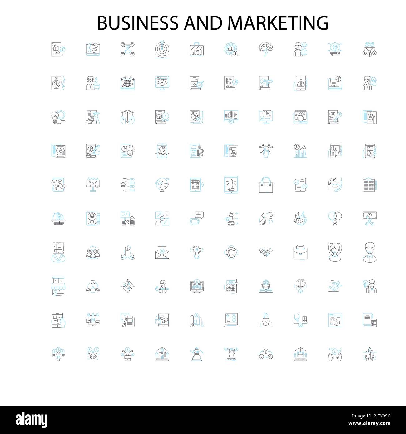 business and marketing icons, signs, outline symbols, concept linear ...