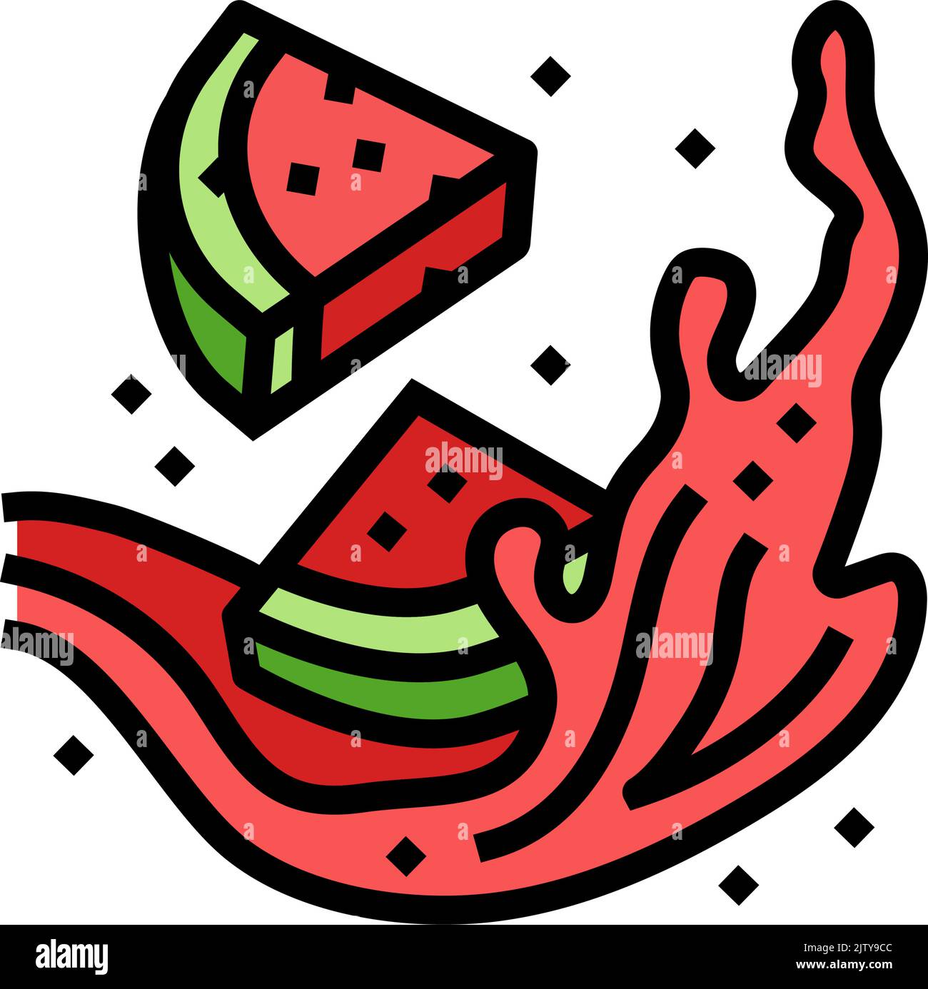 splash watermelon color icon vector illustration Stock Vector Image ...