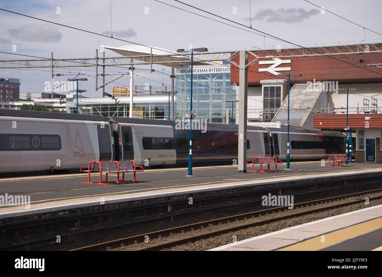 Passenger trains at Birmingham International Airport rail station ...