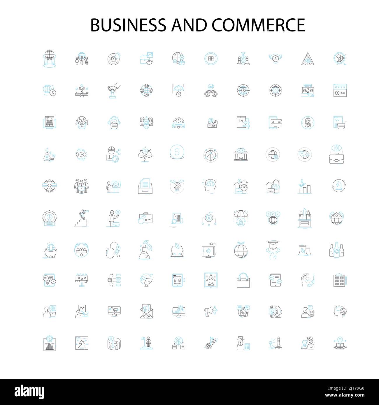 Business And Commerce Icons Signs Outline Symbols Concept Linear