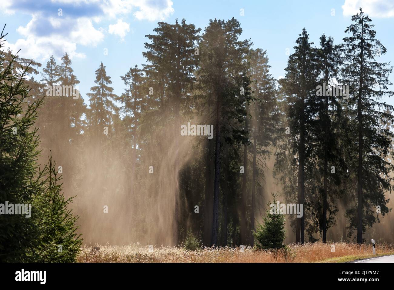 Gehlberg, Germany. 02nd Sep, 2022. A helicopter is used to spread earth ...