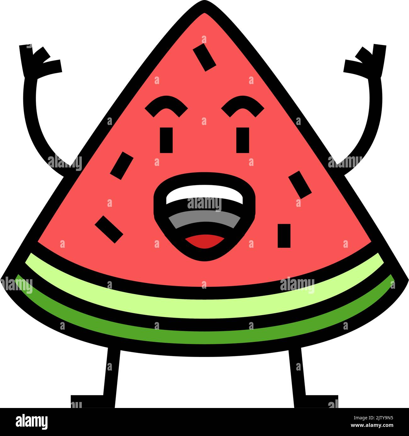 character watermelon color icon vector illustration Stock Vector Image ...