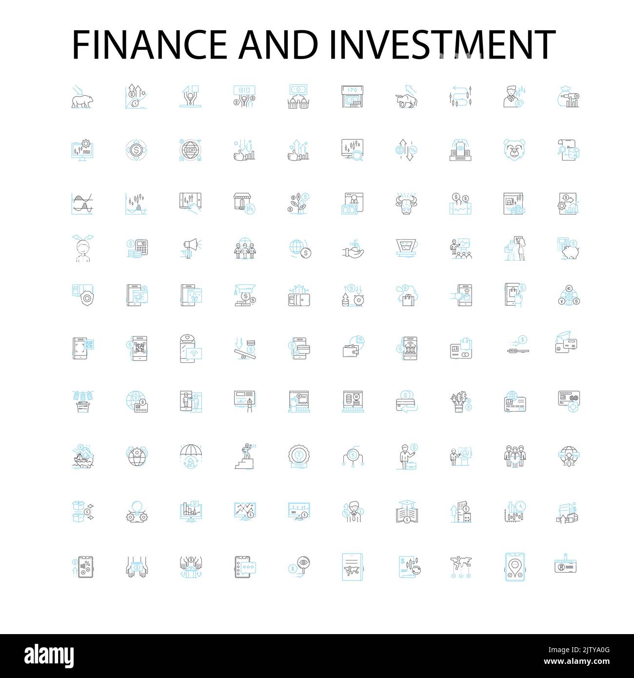 finance and investment concept icons, signs, outline symbols, concept ...
