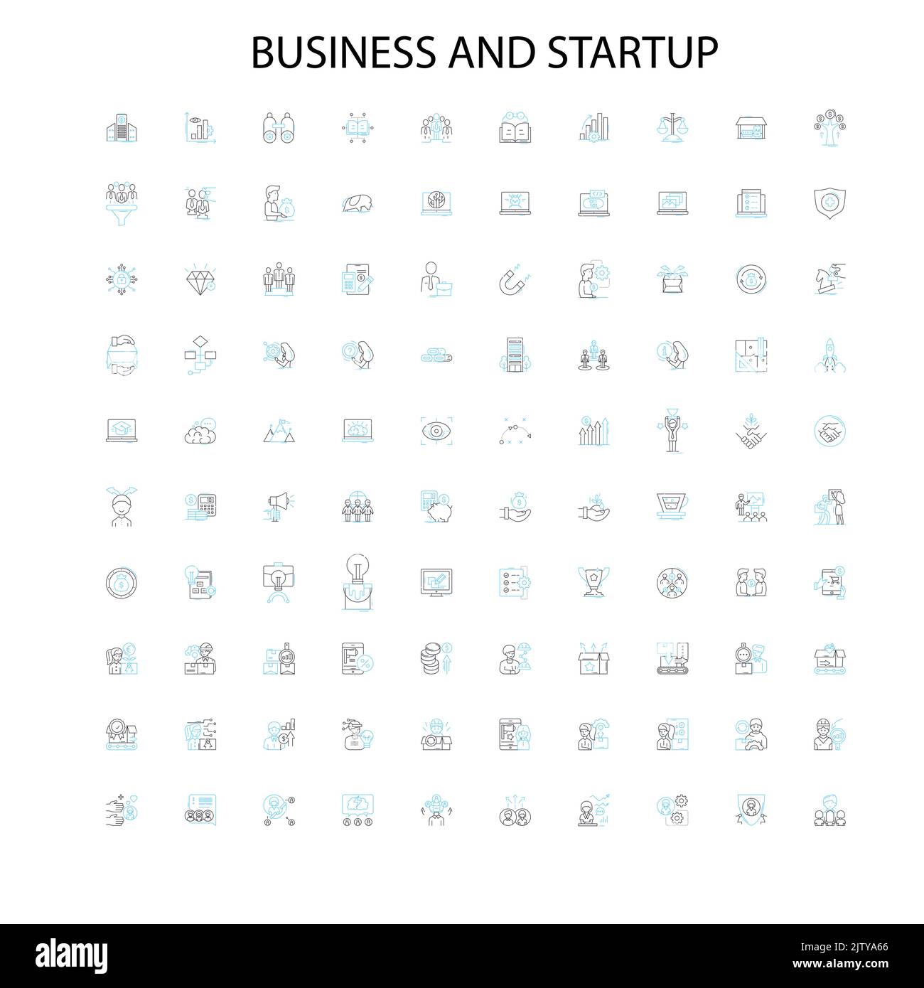 business and startup icons, signs, outline symbols, concept linear ...