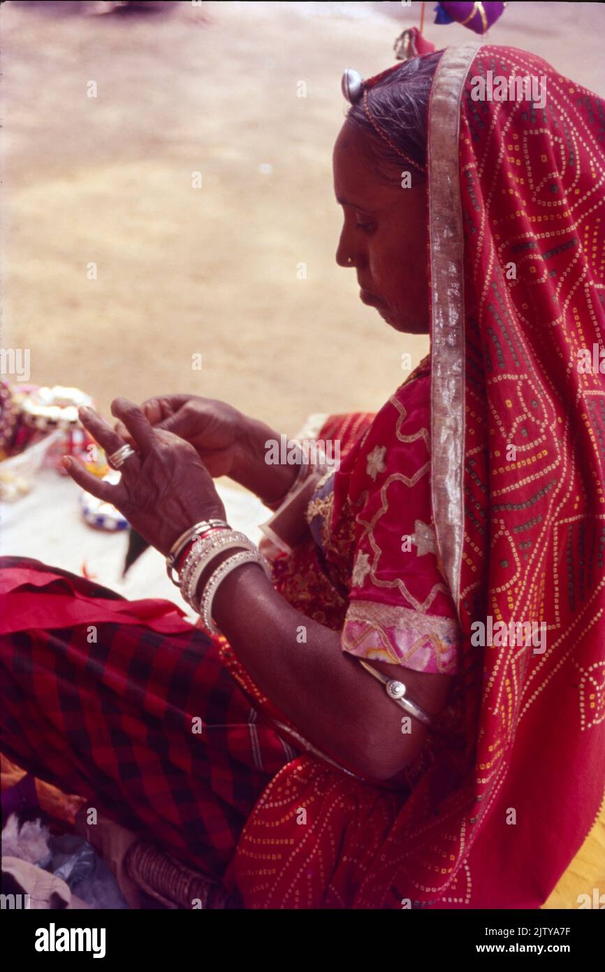 Artist working on Thread Art Stock Photo - Alamy