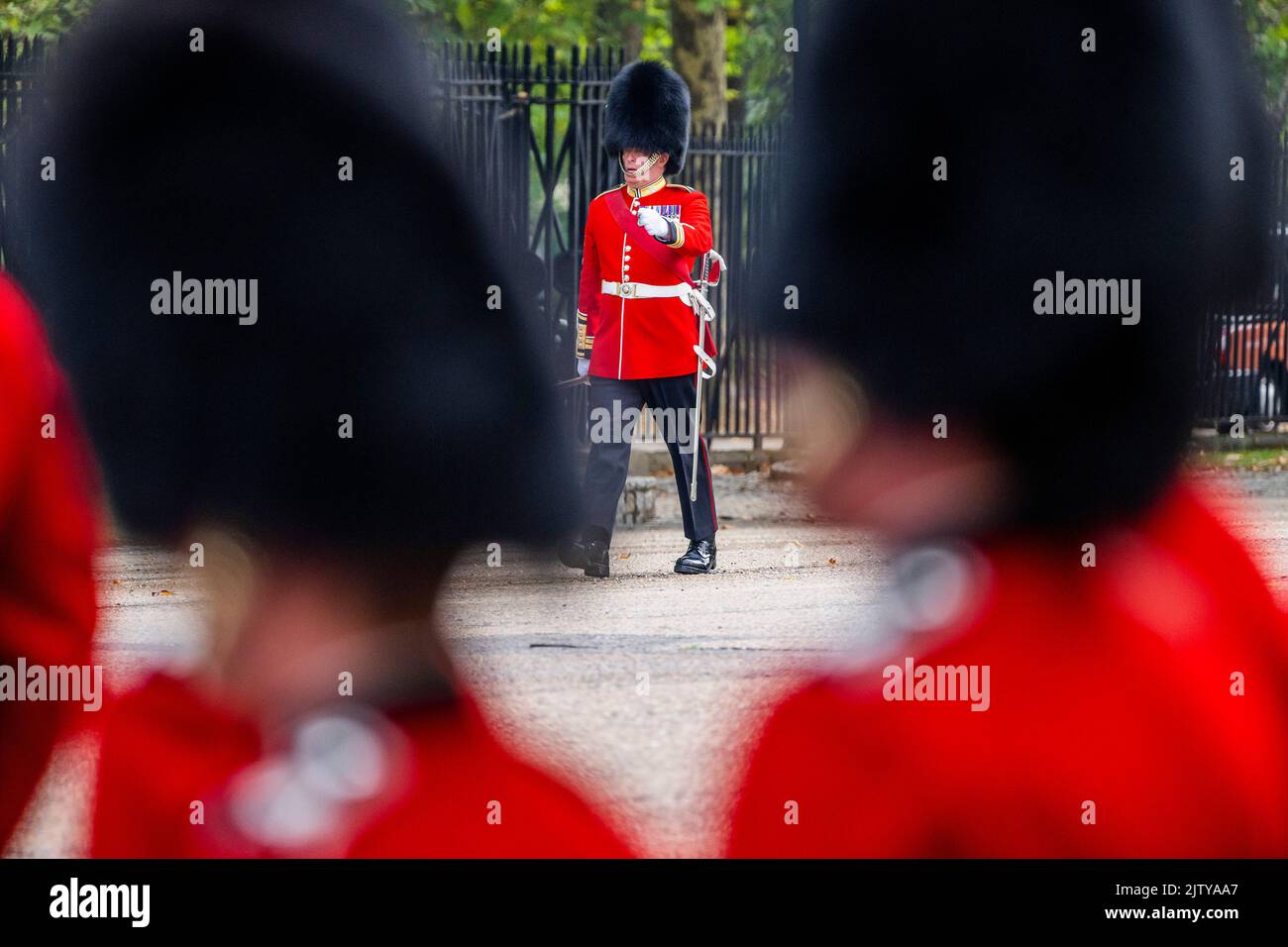 London, UK. 2nd Sep, 2022. The Irish Guards form two new Companies and ...