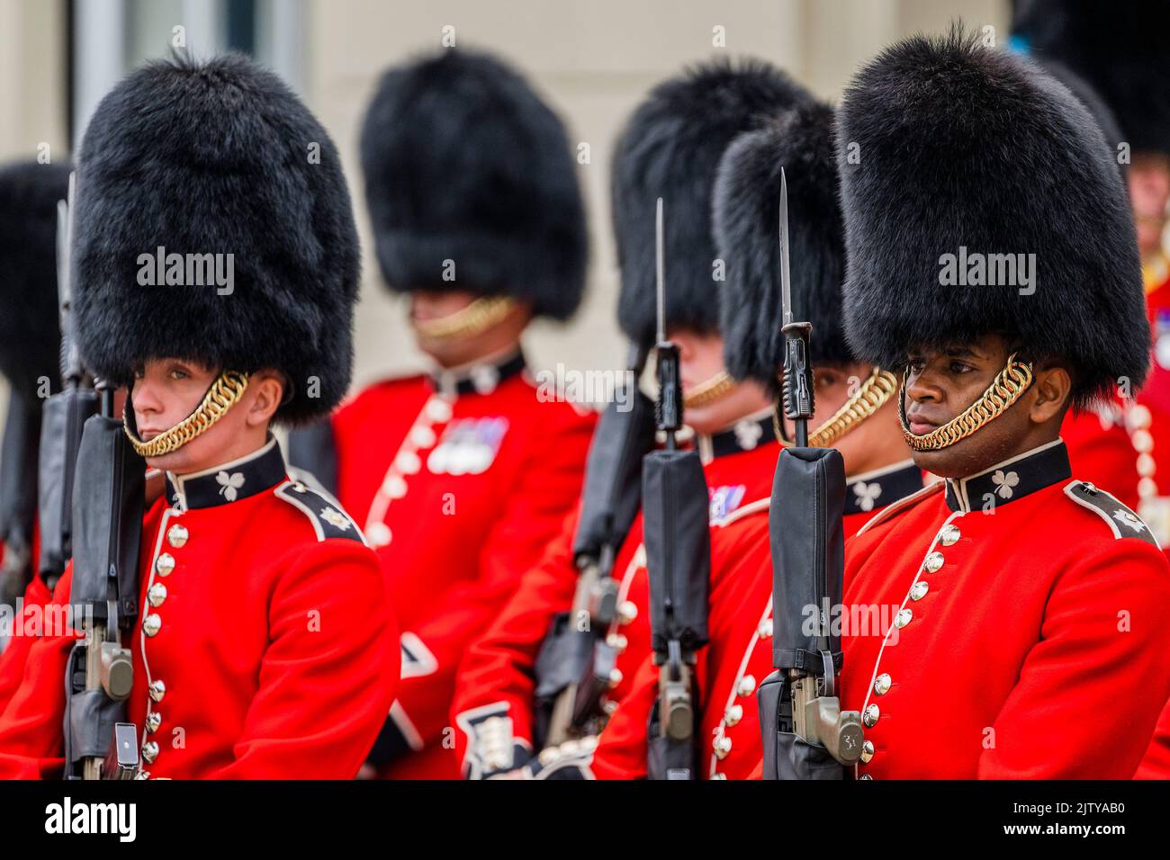 London, UK. 2nd Sep, 2022. The Irish Guards form two new Companies and ...