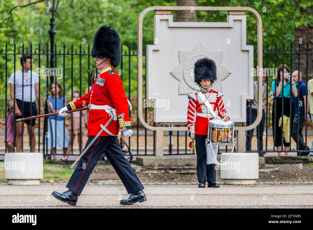 London, UK. 2nd Sep, 2022. The Irish Guards form two new Companies and ...
