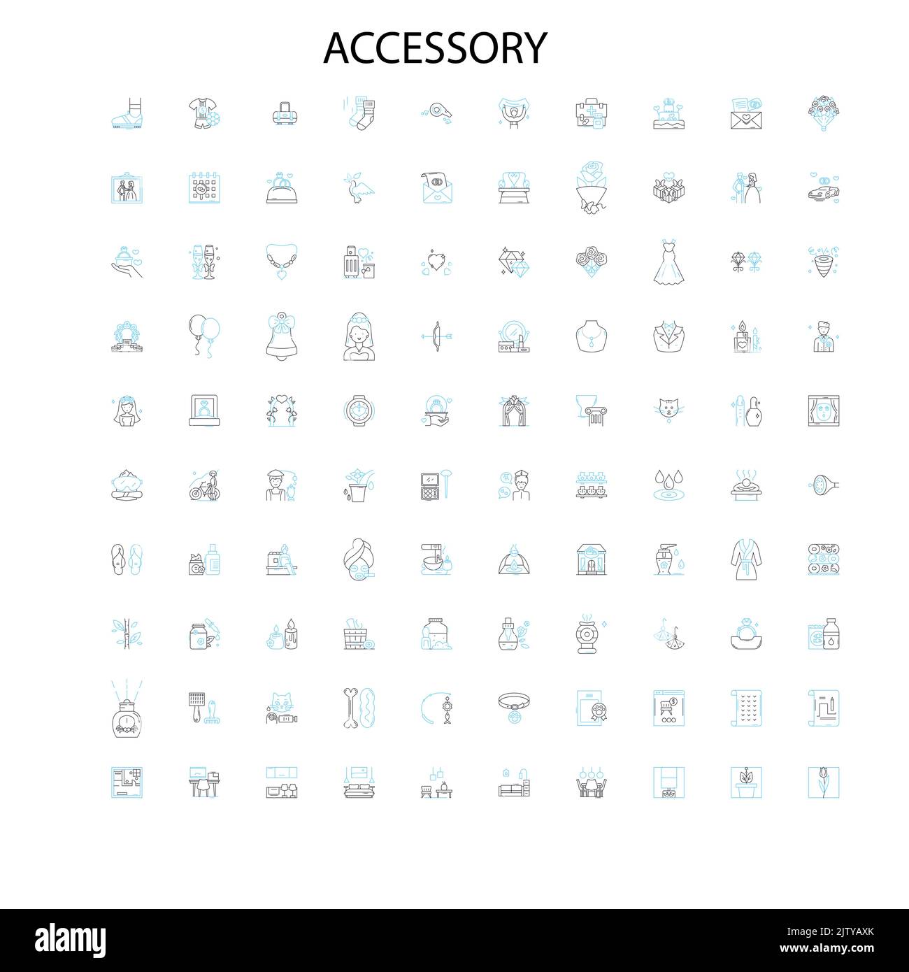 Accessory Icons Signs Outline Symbols Concept Linear Illustration