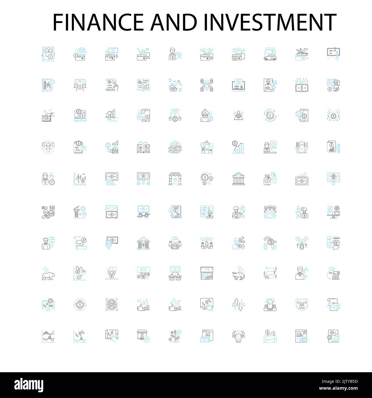 finance and investment icons, signs, outline symbols, concept linear ...