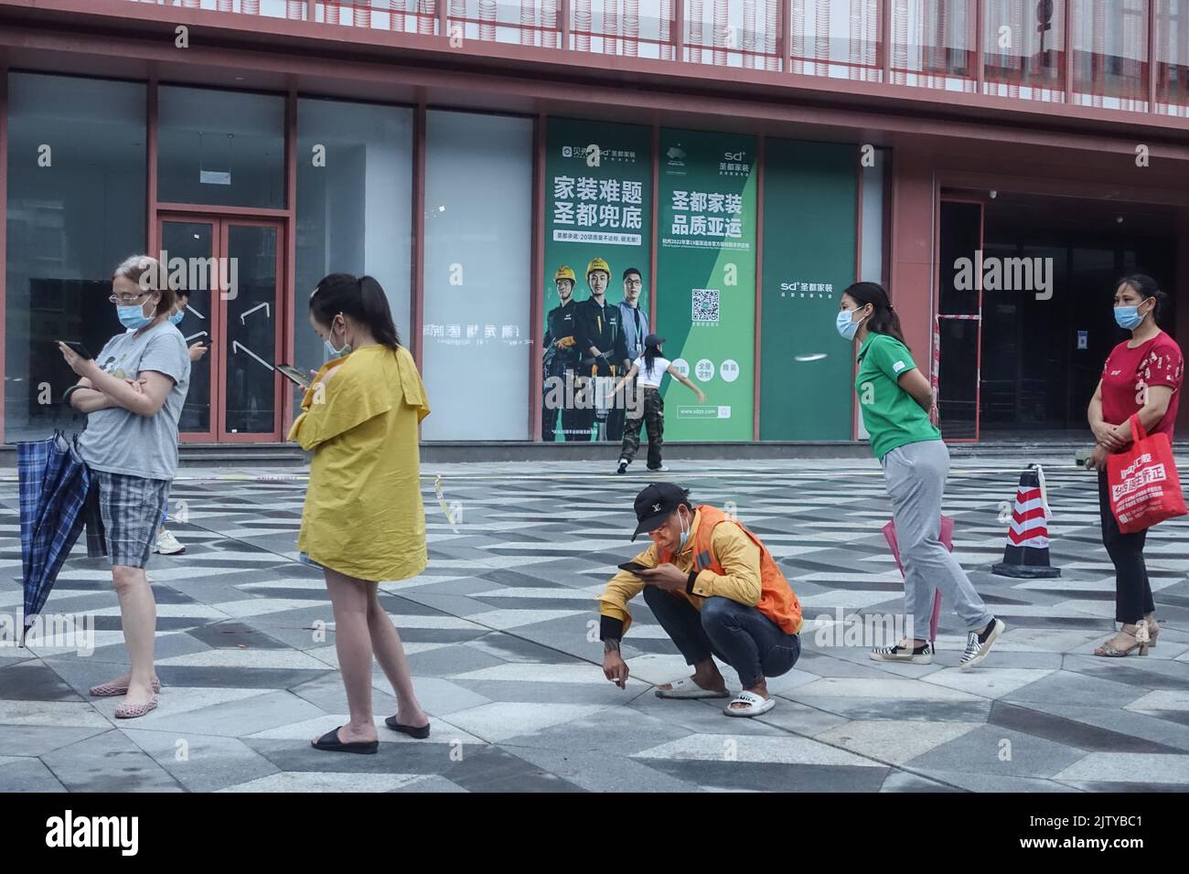 CHENGDU, CHINA - SEPTEMBER 2, 2022 - Citizens line up for nucleic acid ...