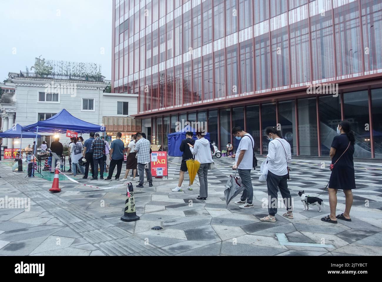 CHENGDU, CHINA - SEPTEMBER 2, 2022 - Citizens line up for nucleic acid ...