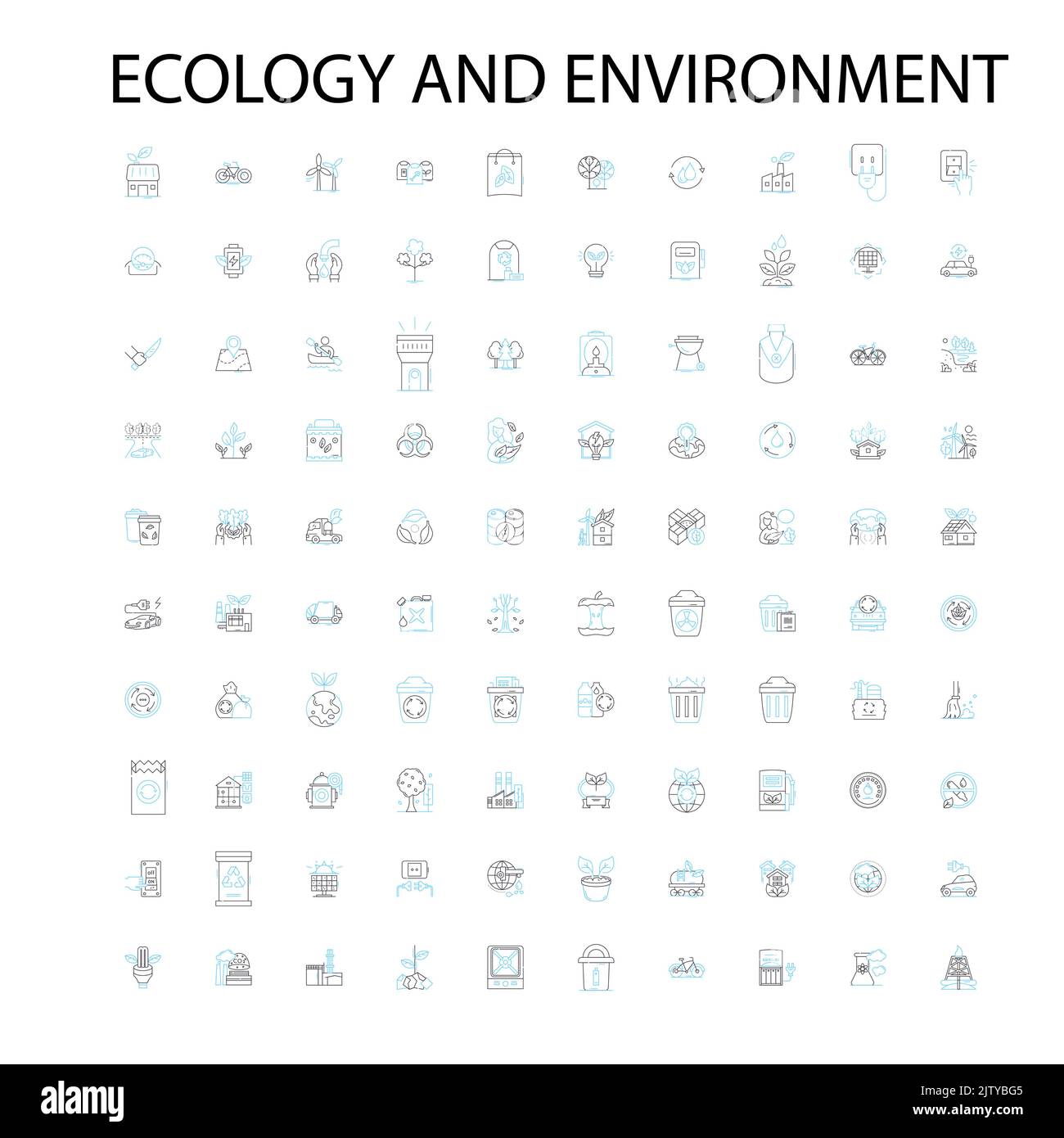 ecology and environment icons, signs, outline symbols, concept linear ...