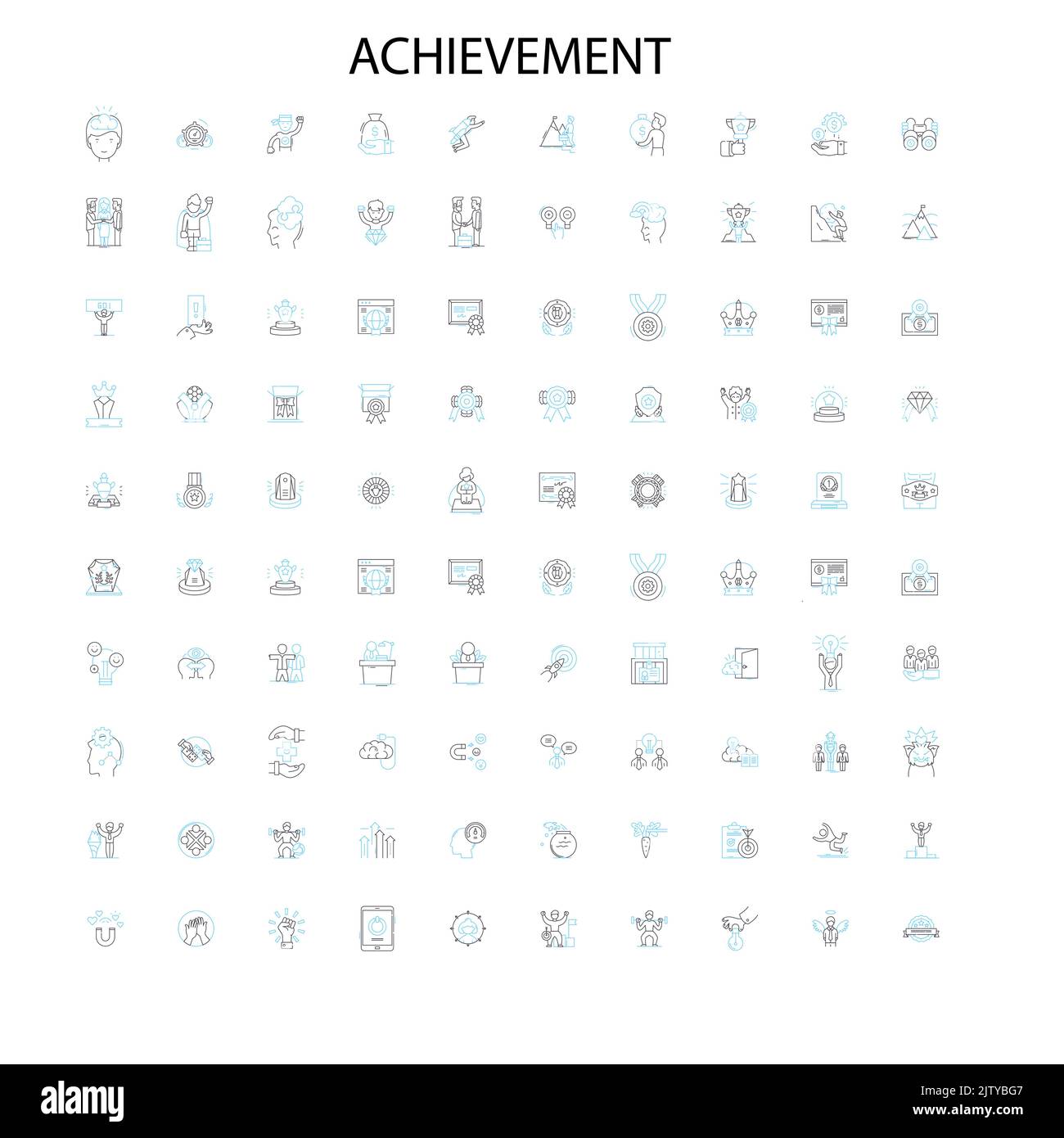 achievement icons, signs, outline symbols, concept linear illustration ...