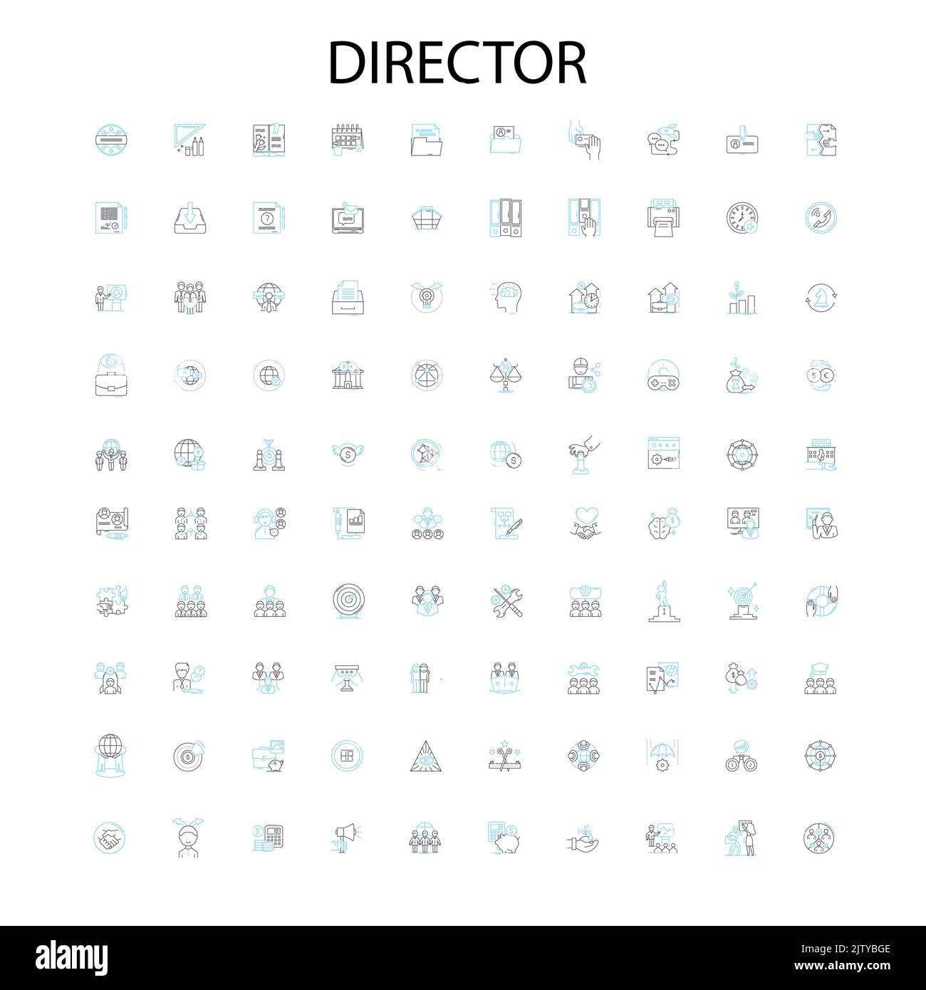 director icons, signs, outline symbols, concept linear illustration ...