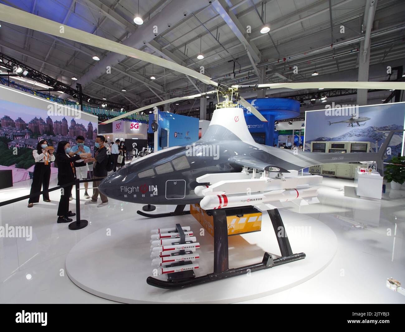 BEIJING, CHINA - SEPTEMBER 2, 2022 - Visitors view an unmanned ...