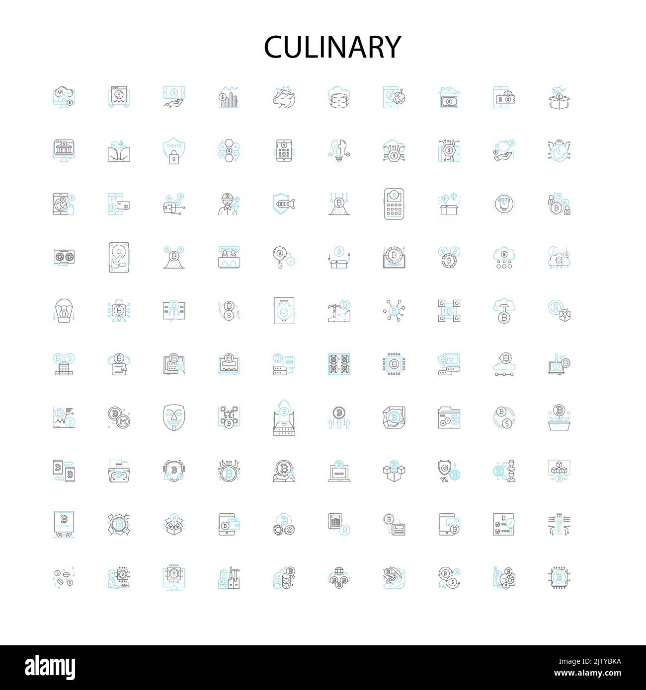 culinary icons, signs, outline symbols, concept linear illustration ...