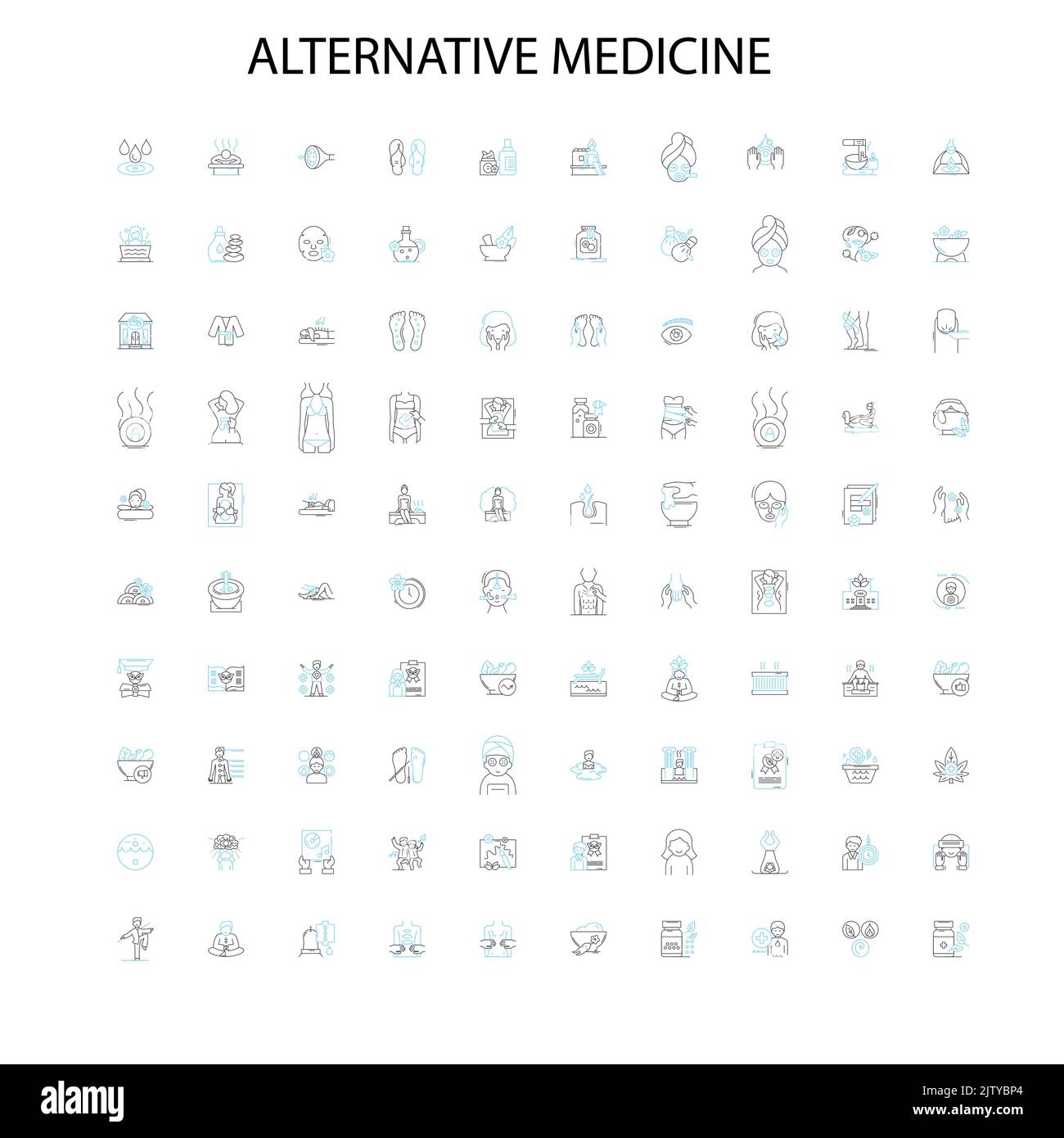 alternative medicine concept icons, signs, outline symbols, concept ...
