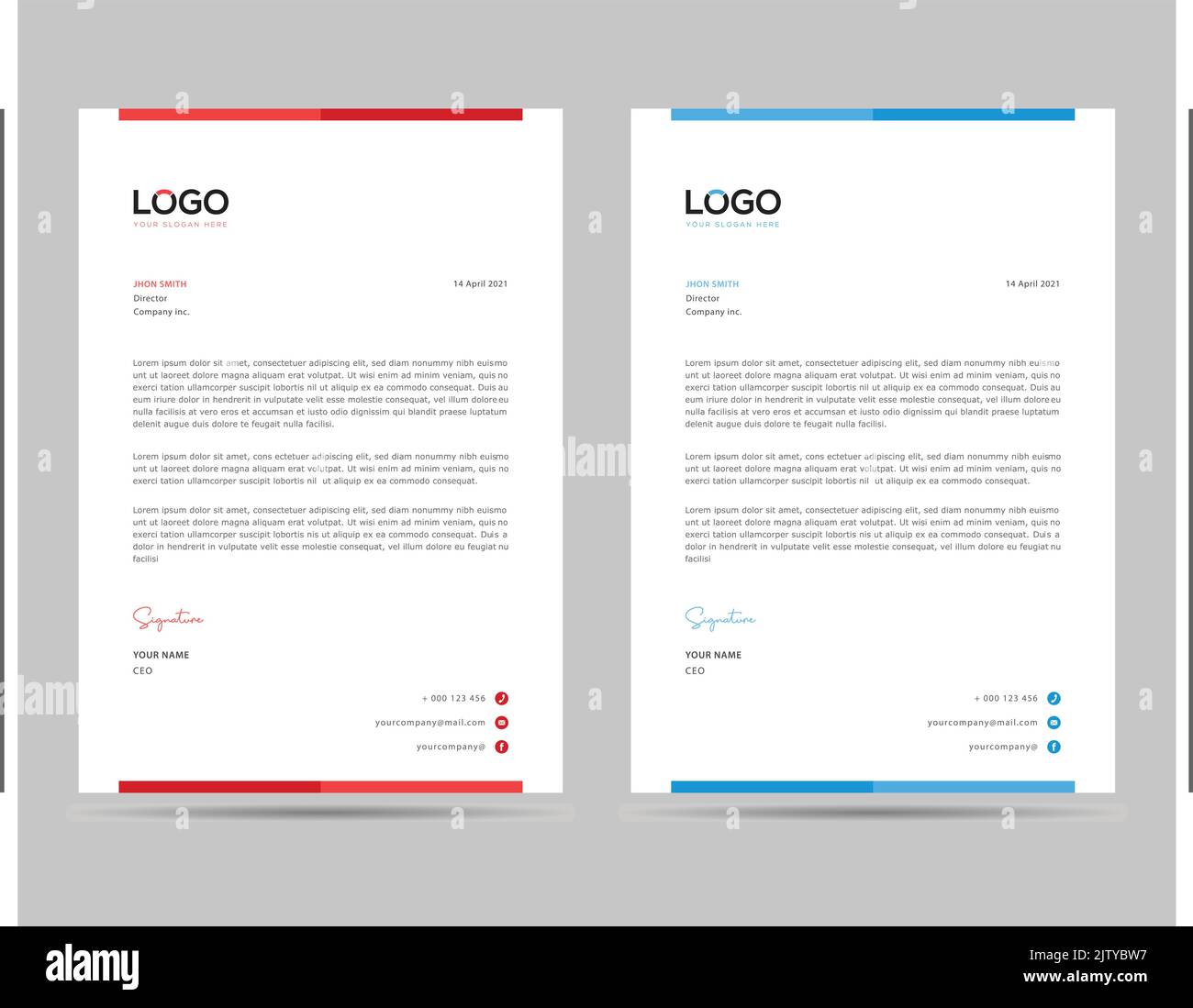 Modern business letterhead template Stock Vector Image & Art - Alamy